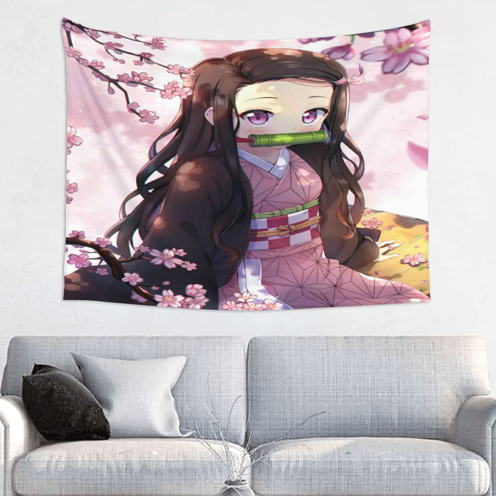 Demon Slayer Nezuko Wall Tapestry Cartoon Poster for Bedroom Aesthetics ...