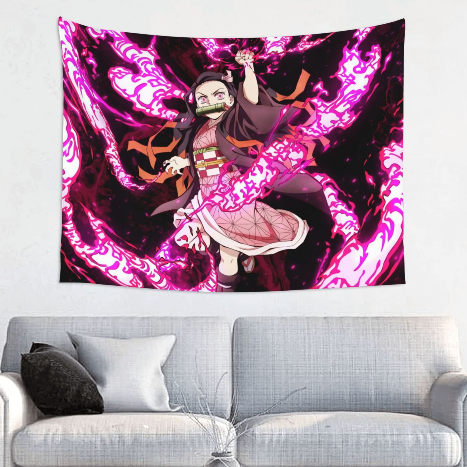 Demon Slayer Nezuko Wall Tapestry Cartoon Poster for Bedroom Aesthetics ...