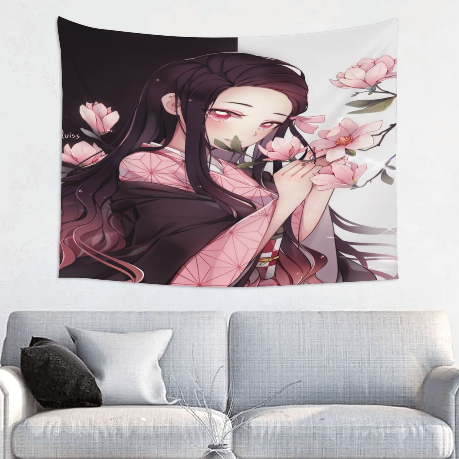 Demon Slayer Nezuko Wall Tapestry Cartoon Poster for Bedroom Aesthetics ...