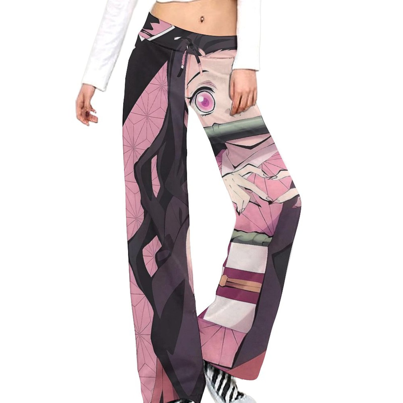 Demon Slayer Nezuko Women's Wide Leg Yoga Pant Comfy Loose Sweatpants ...