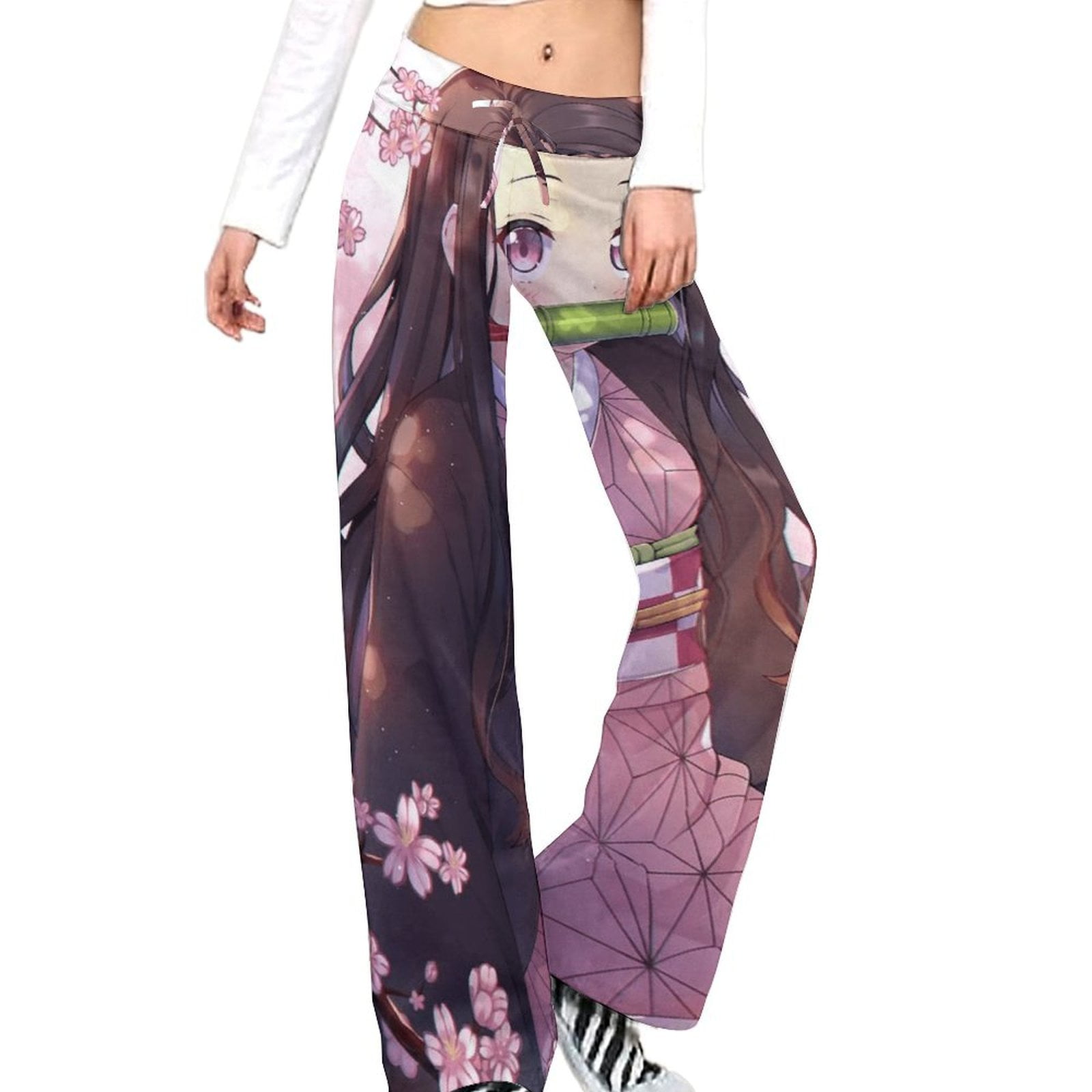 Demon Slayer Nezuko Women's Wide Leg Yoga Pant Comfy Loose Sweatpants ...