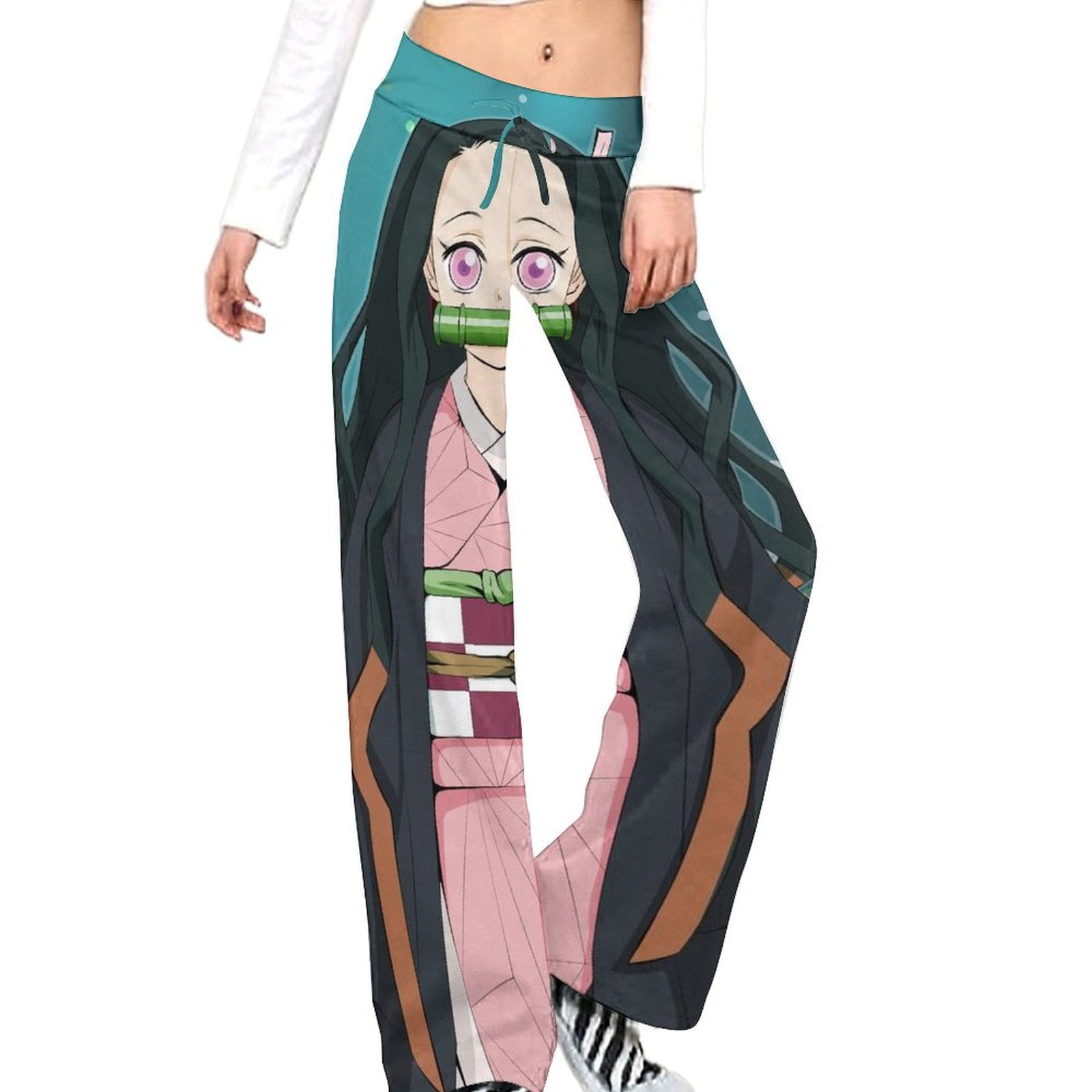 Demon Slayer Nezuko Women's Wide Leg Yoga Pant Comfy Loose Sweatpants ...