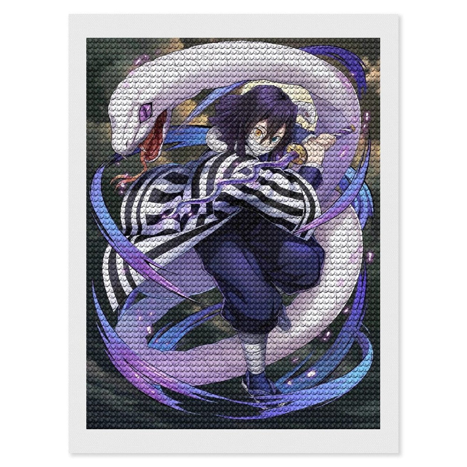 Demon Slayer Obanai Iguro Diamond Art Kits for Adults 5D Diamond Art ...