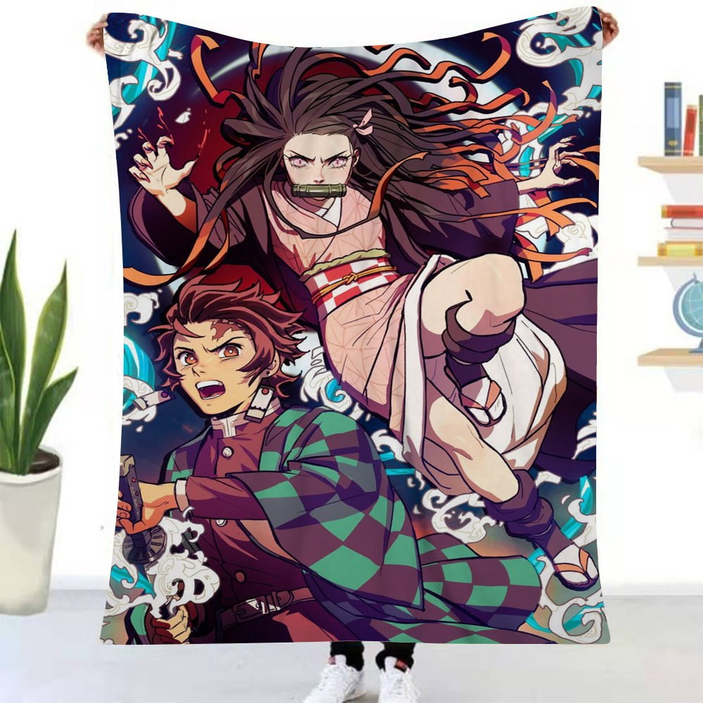 Demon Slayer Oversized Plush Throw Blanket | Cozy Sherpa Cover for Sofa ...