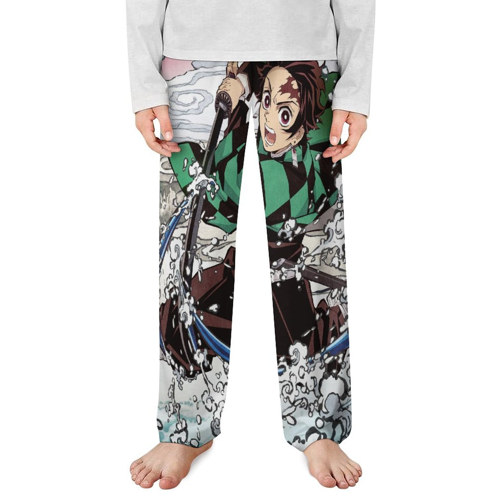 Demon Slayer Pajama Pants for Kids Long Sleep Plaid Pants Soft Lounge ...