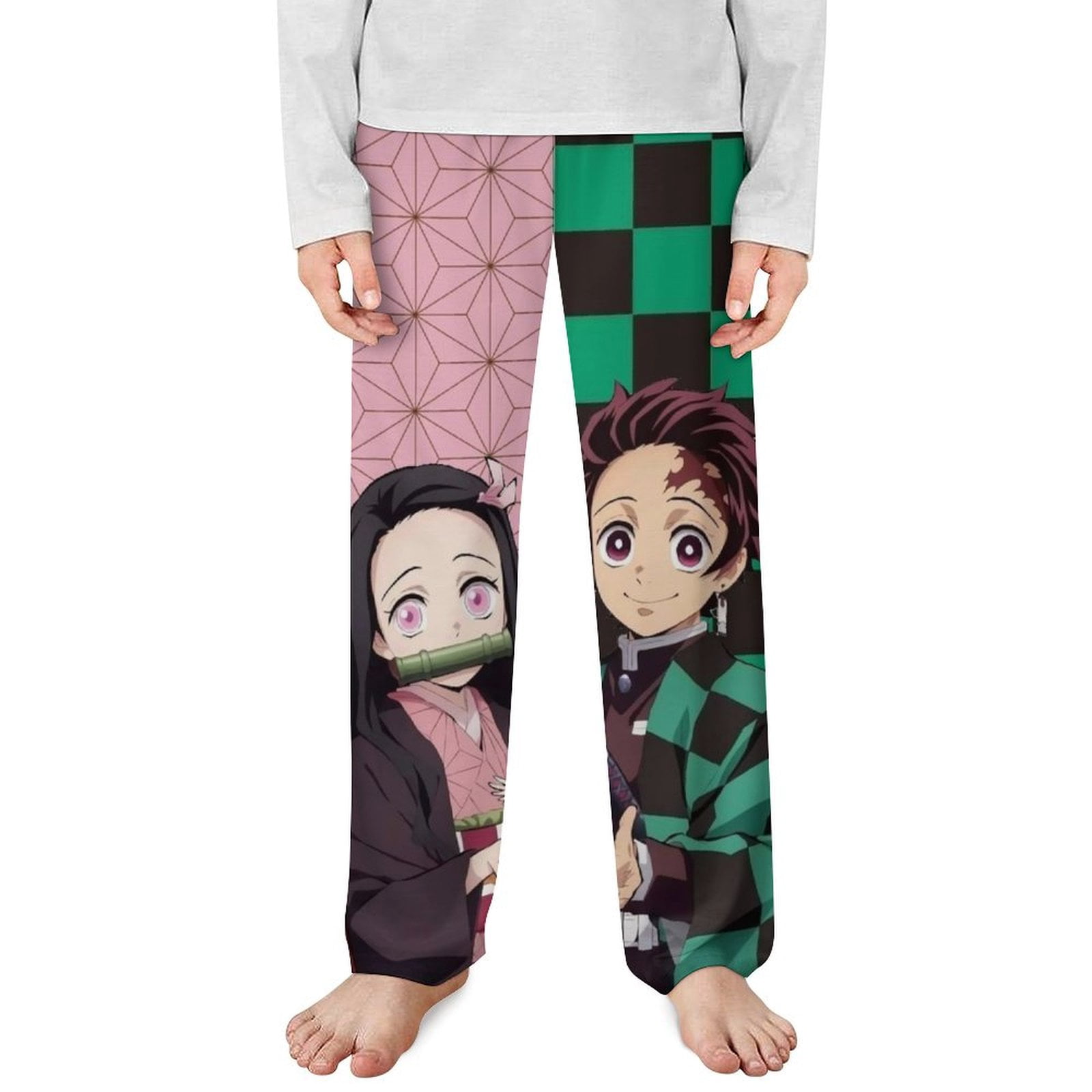 Demon Slayer Pajama Pants for Kids Long Sleep Plaid Pants Soft Lounge ...