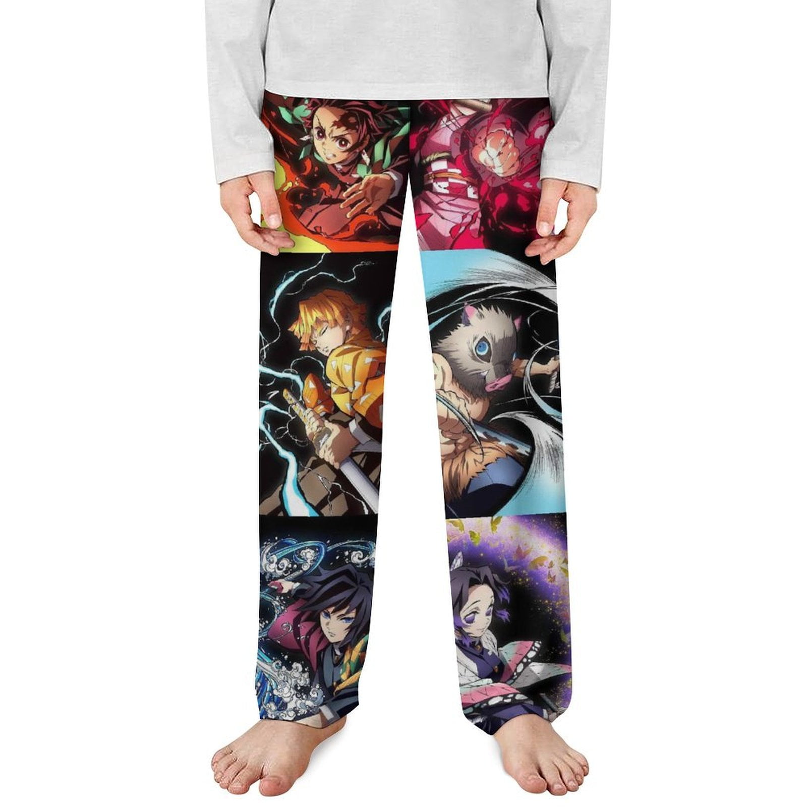 Demon Slayer Pajama Pants for Kids Long Sleep Plaid Pants Soft Lounge ...