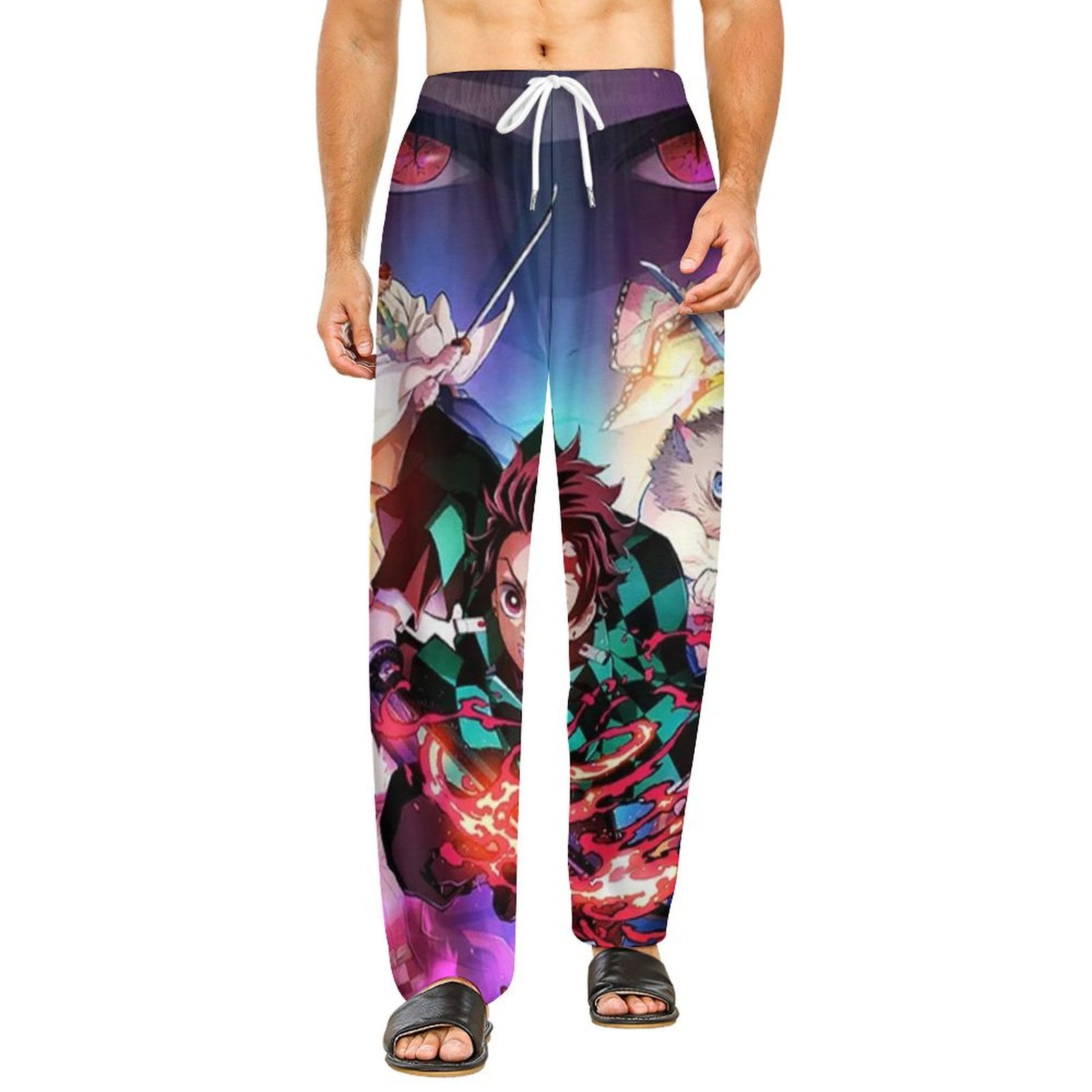 Demon Slayer Pajamas Pants 3D Printing Wide Leg PJ Pant Loungewear ...