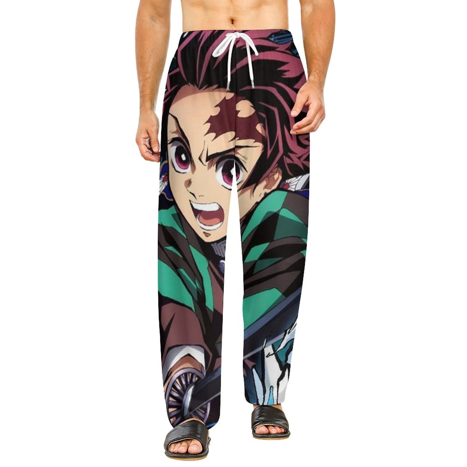 Demon Slayer Pajamas Pants 3D Printing Wide Leg PJ Pant Loungewear ...