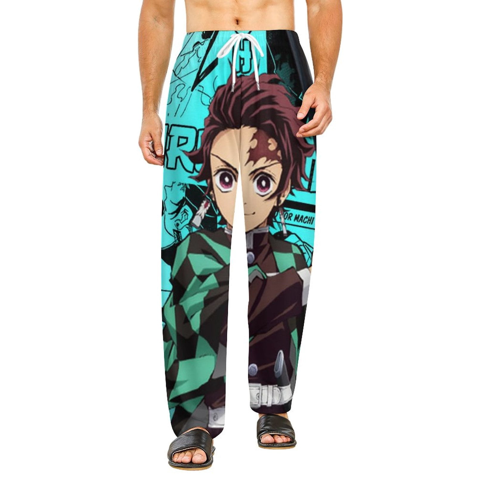 Demon Slayer Pajamas Pants 3D Printing Wide Leg PJ Pant Loungewear ...