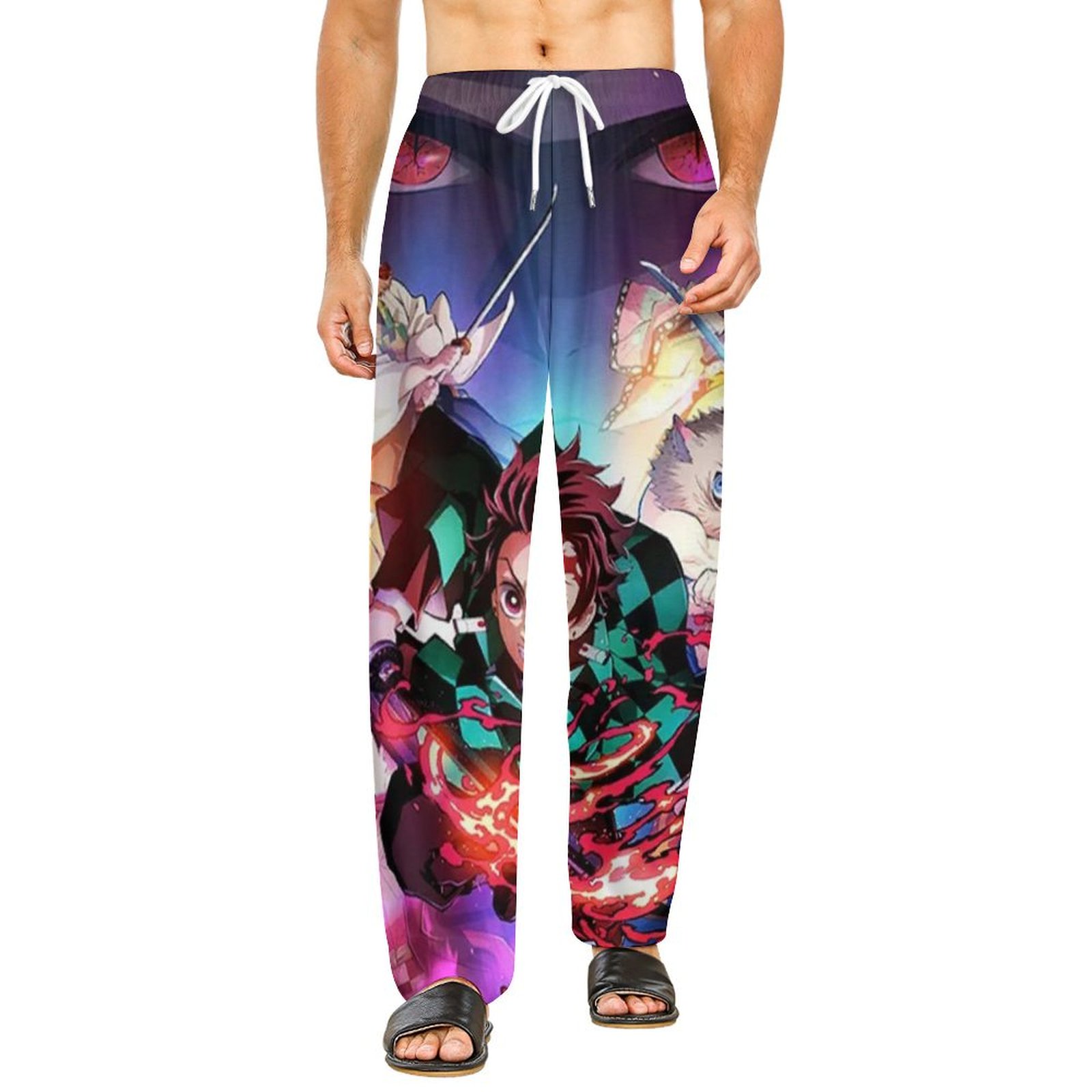 Demon Slayer Pajamas Pants 3D Printing Wide Leg PJ Pant Loungewear ...