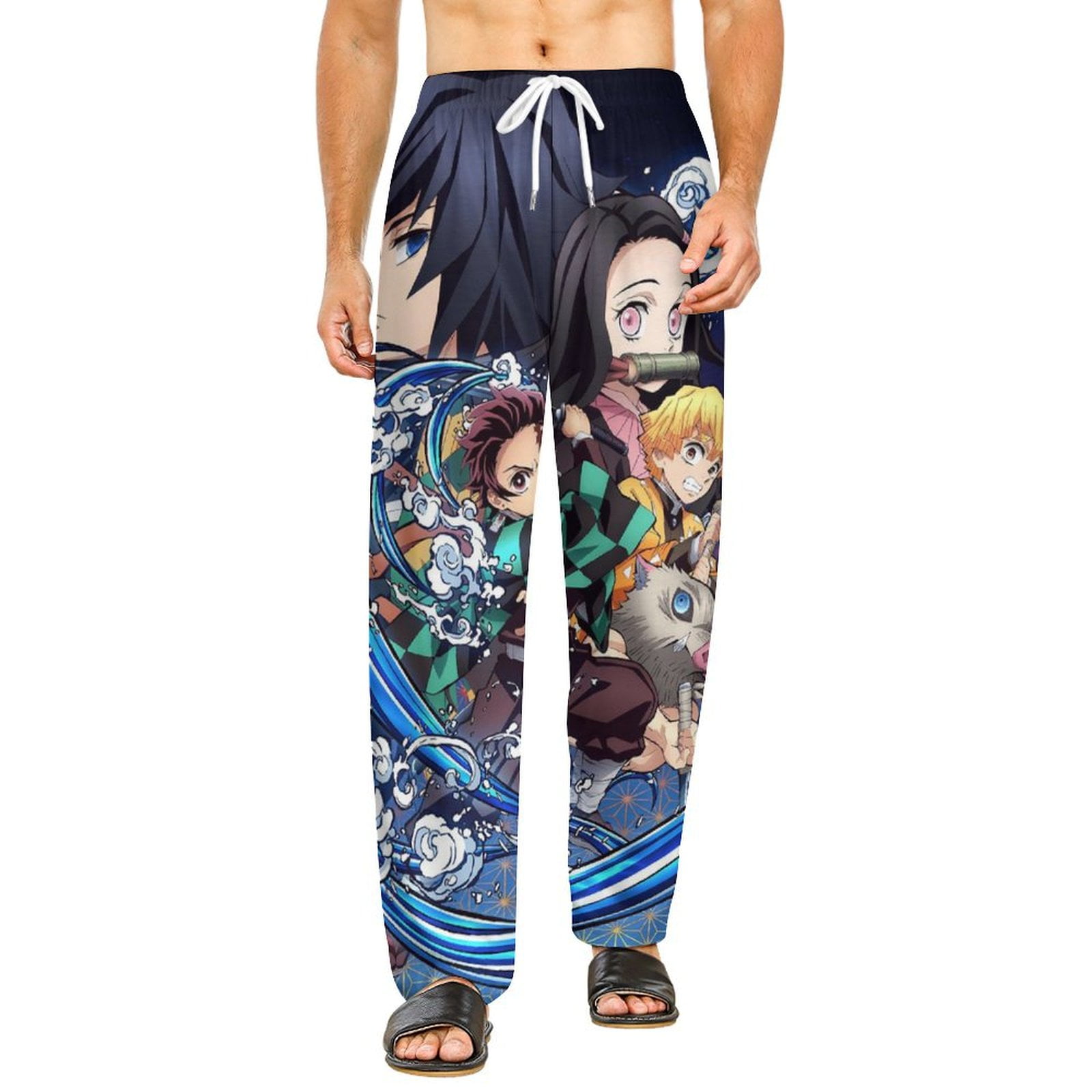 Demon Slayer Pajamas Pants 3D Printing Wide Leg PJ Pant Loungewear ...