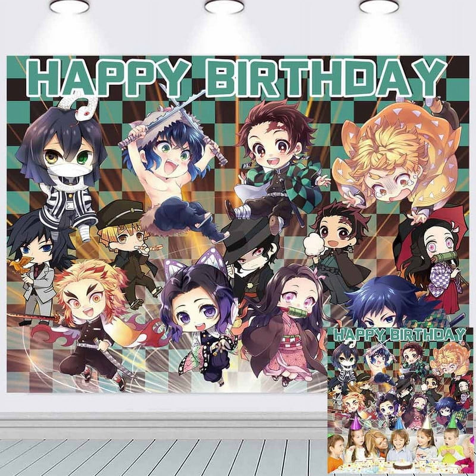Demon Slayer Party Supplies Background Backdrop Taspestry Banner Post ...