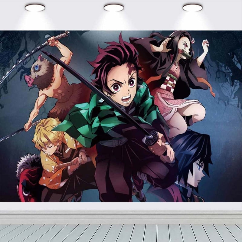 Demon Slayer Party Supplies Background Backdrop Taspestry Banner Poster ...