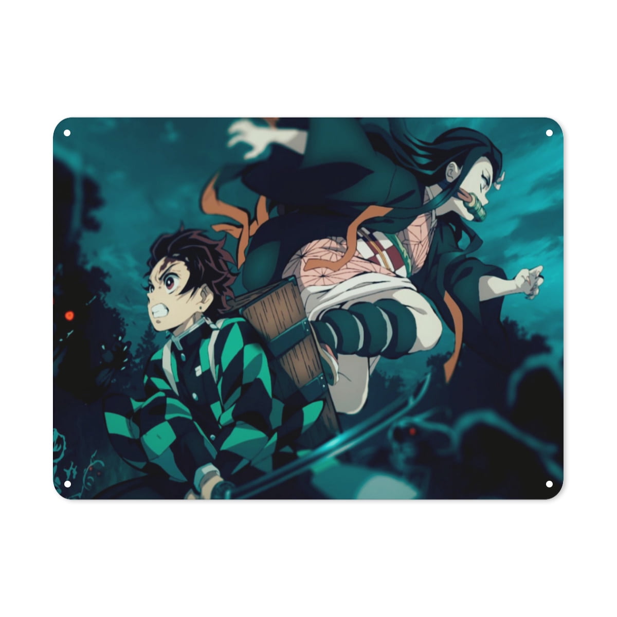 Demon Slayer Poster Tin Painting Halloween Retro Tin Sign Retro Plaque ...