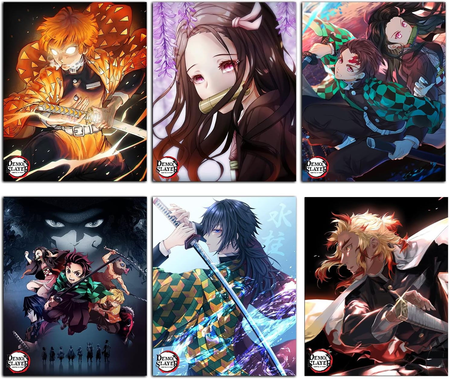 Demon Slayer Posters, Japanese Anime Kimetsu No Yaiba Poster Art Prints ...