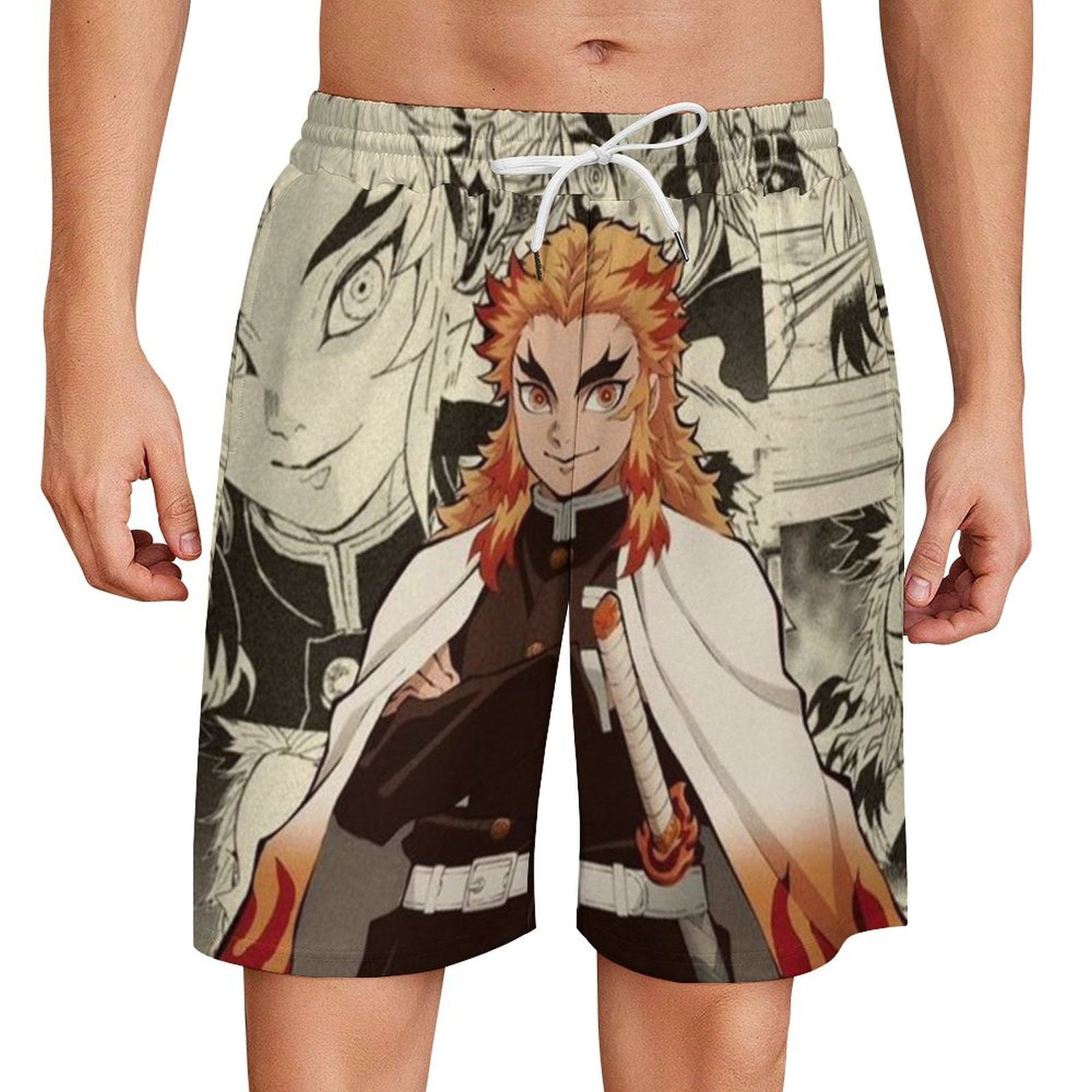 Demon Slayer Rengoku Adult Short Sweatpants Daily Cozy Soft Lounge ...