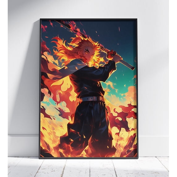 Demon Slayer Rengoku Manga Anime Wall Art Action Hero Poster Teen ...