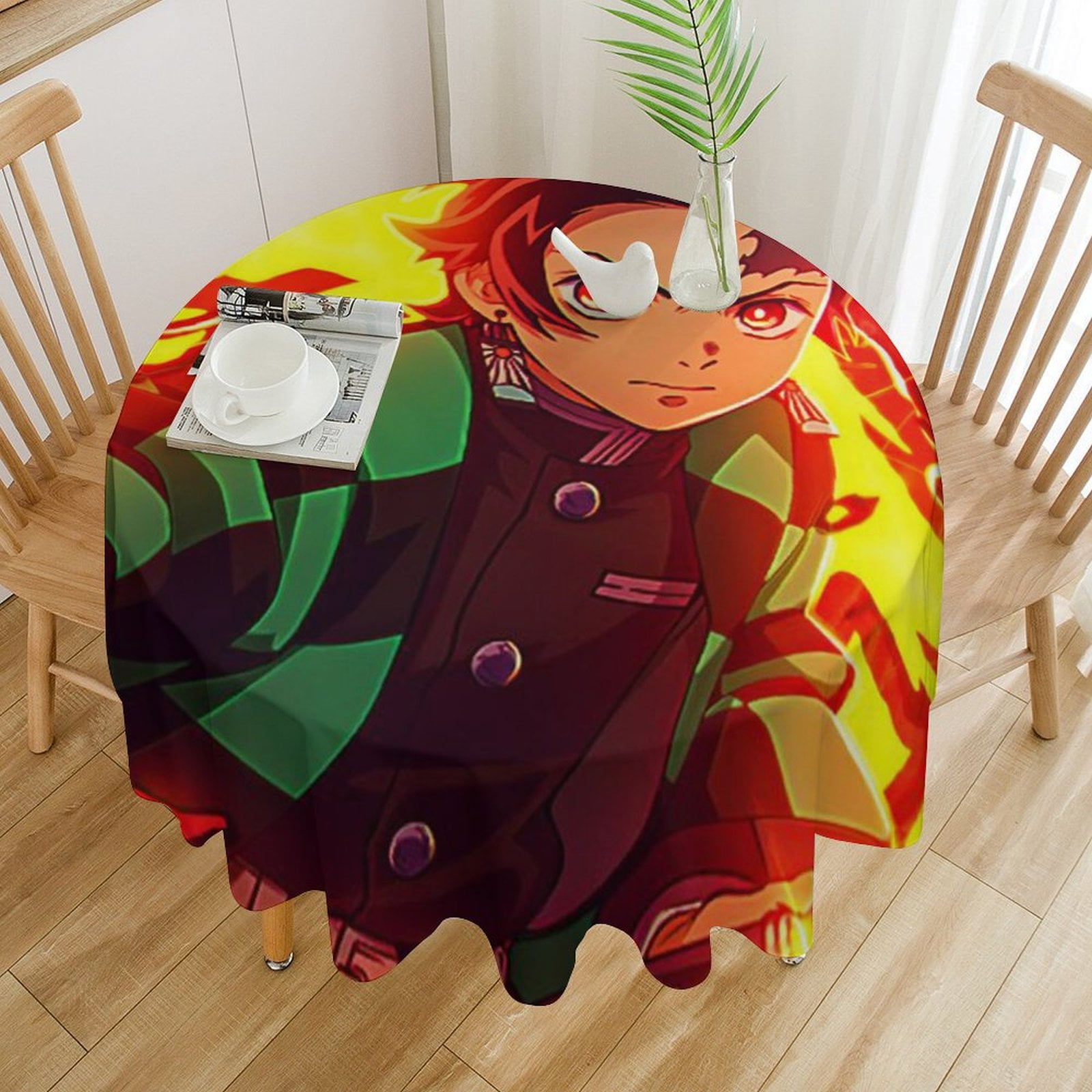Demon Slayer Round Tablecloth Print Decorative Table Cover Washable ...