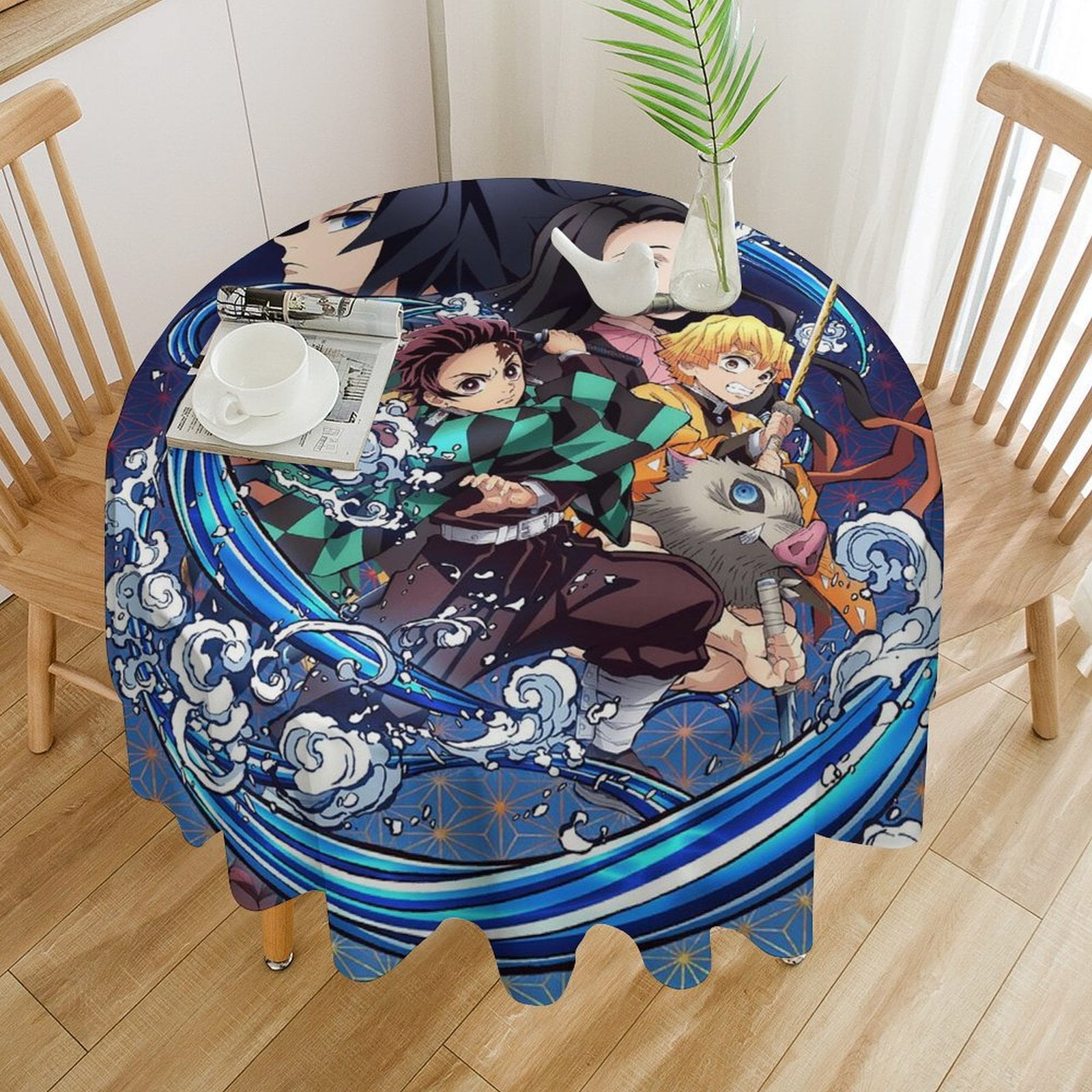 Demon Slayer Round Tablecloth Print Decorative Table Cover Washable ...