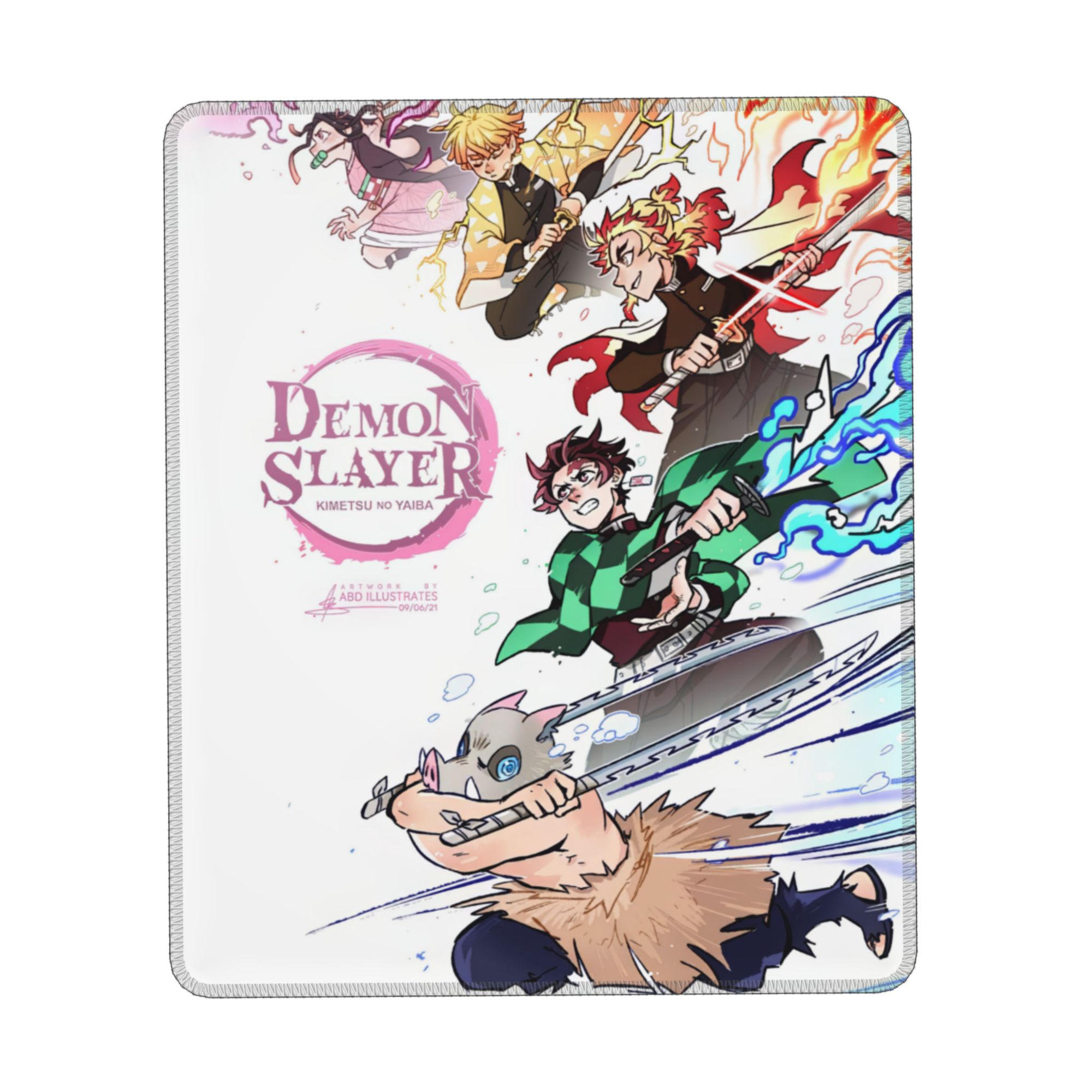 Demon Slayer Rubber Lock Edge Mouse Pad (Vertical) Office Mouse Pad ...