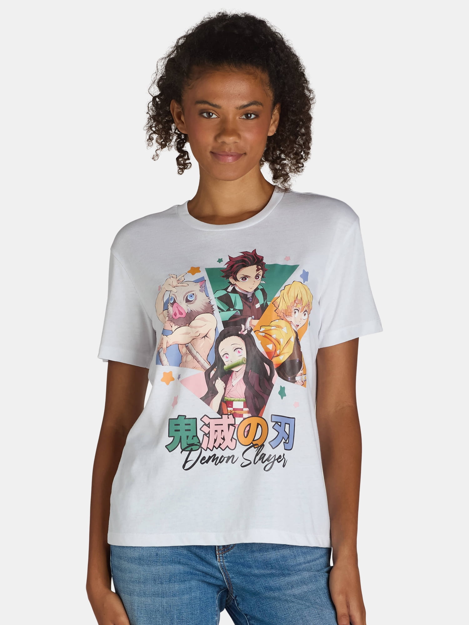 Demon Slayer Women’s Season 2 Graphic Tee with Short Sleeves, Sizes XXS ...
