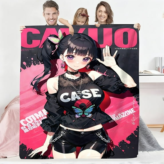 Demon Slayer Shinobu Kocho Modern Style Flannel Blanket - Anime Throw ...