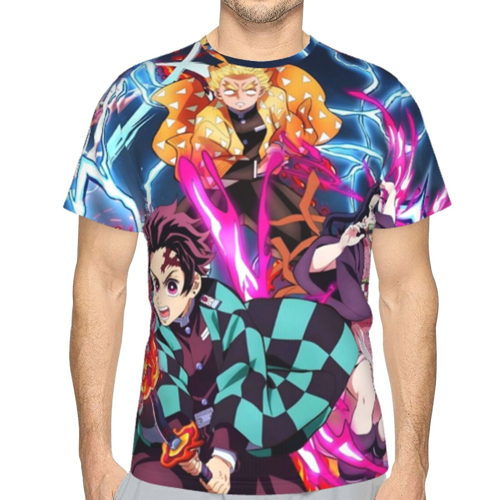 Demon Slayer Shirt 3d Printed T Shirt Crewneck Short Sleeve Top Tees ...