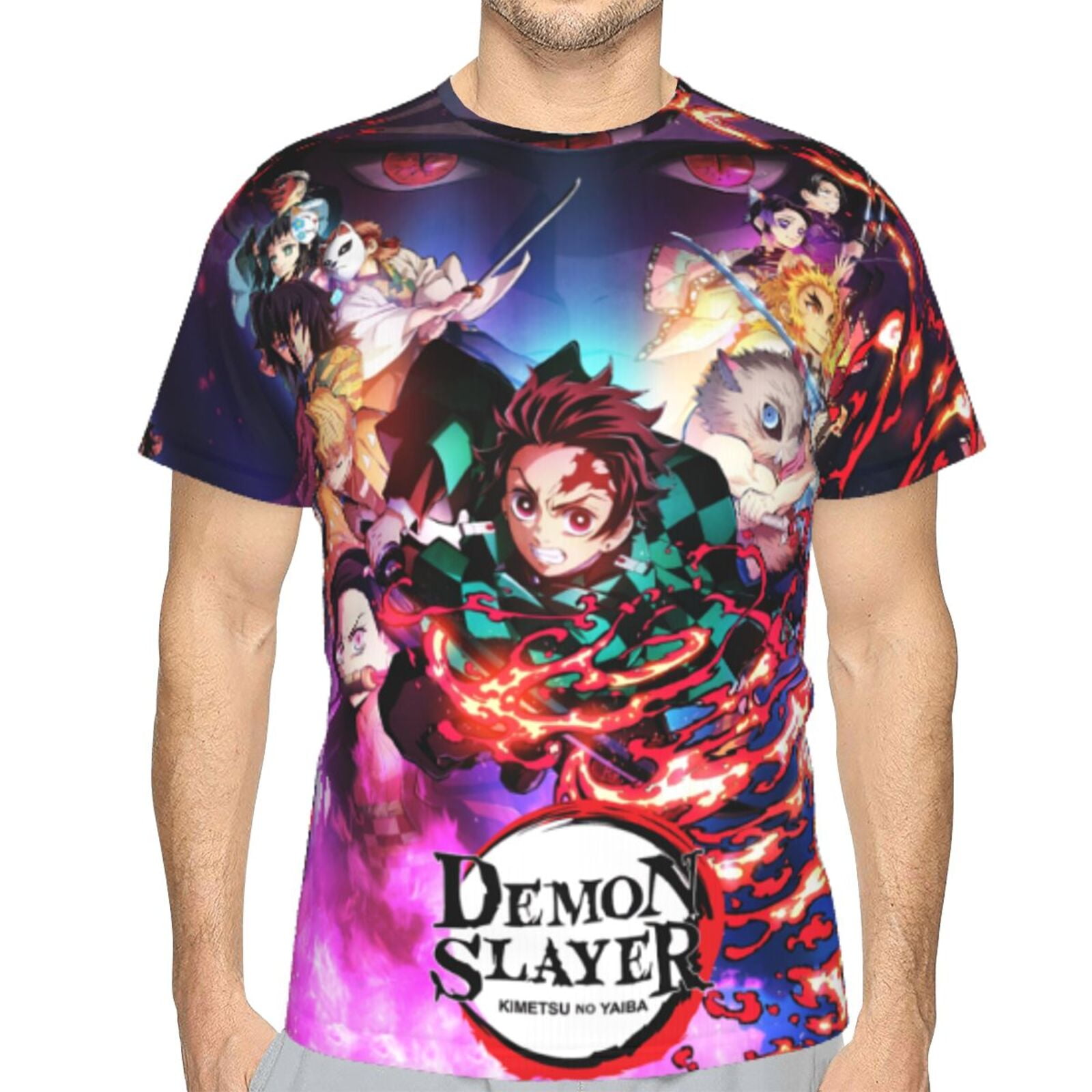 Demon Slayer Shirt 3d Printed T Shirt Crewneck Short Sleeve Top Tees ...