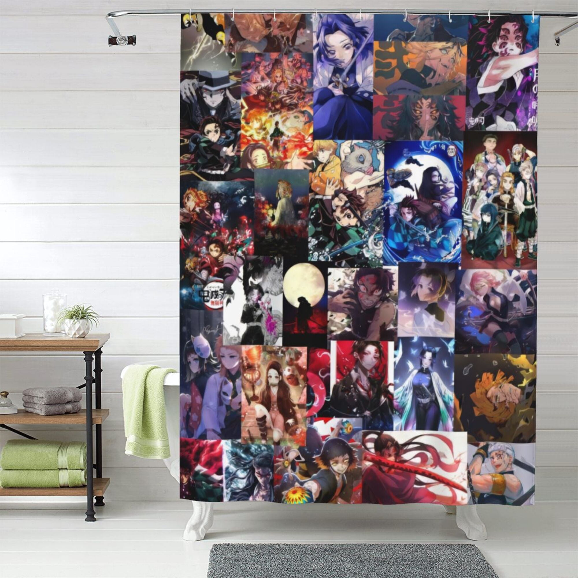 Demon Slayer Shower Curtain, 60 x 72 inch Waterproof Fabric Shower ...