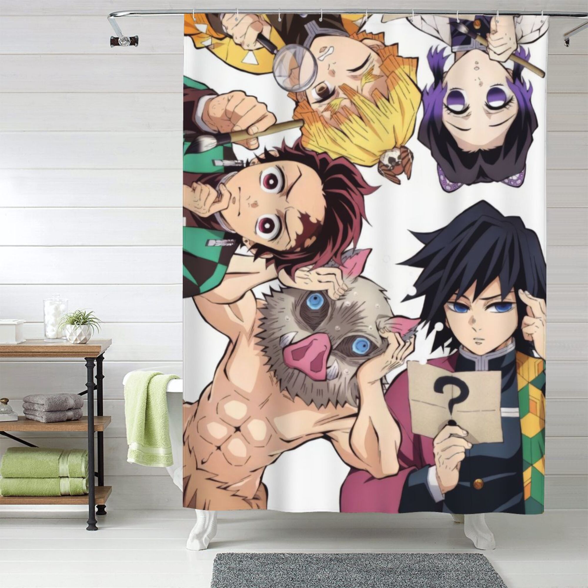 Demon Slayer Shower Curtain, 60 x 72 inch Waterproof Fabric Shower ...