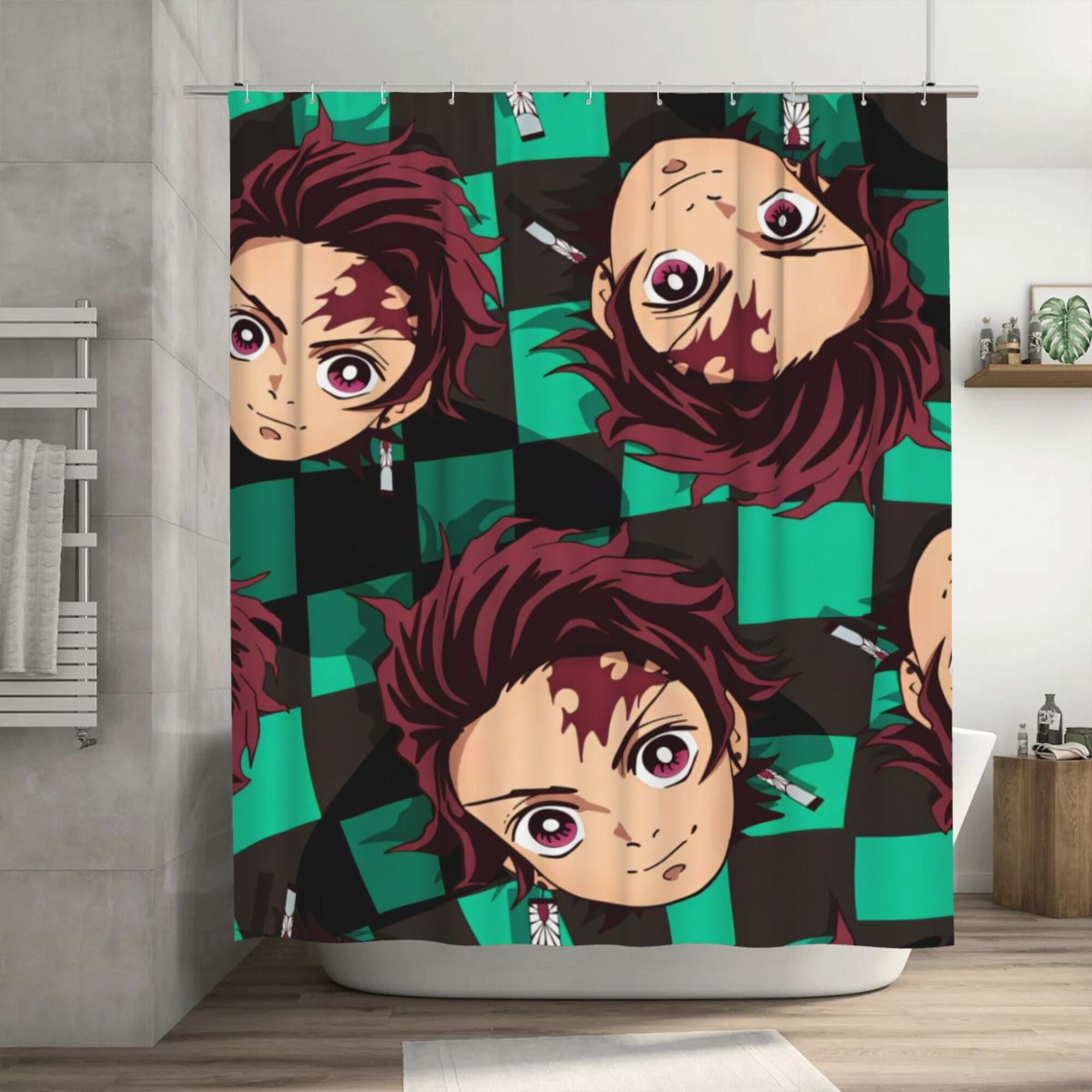 Demon Slayer Shower Curtain, 72 x 72 inch Waterproof Fabric Shower ...