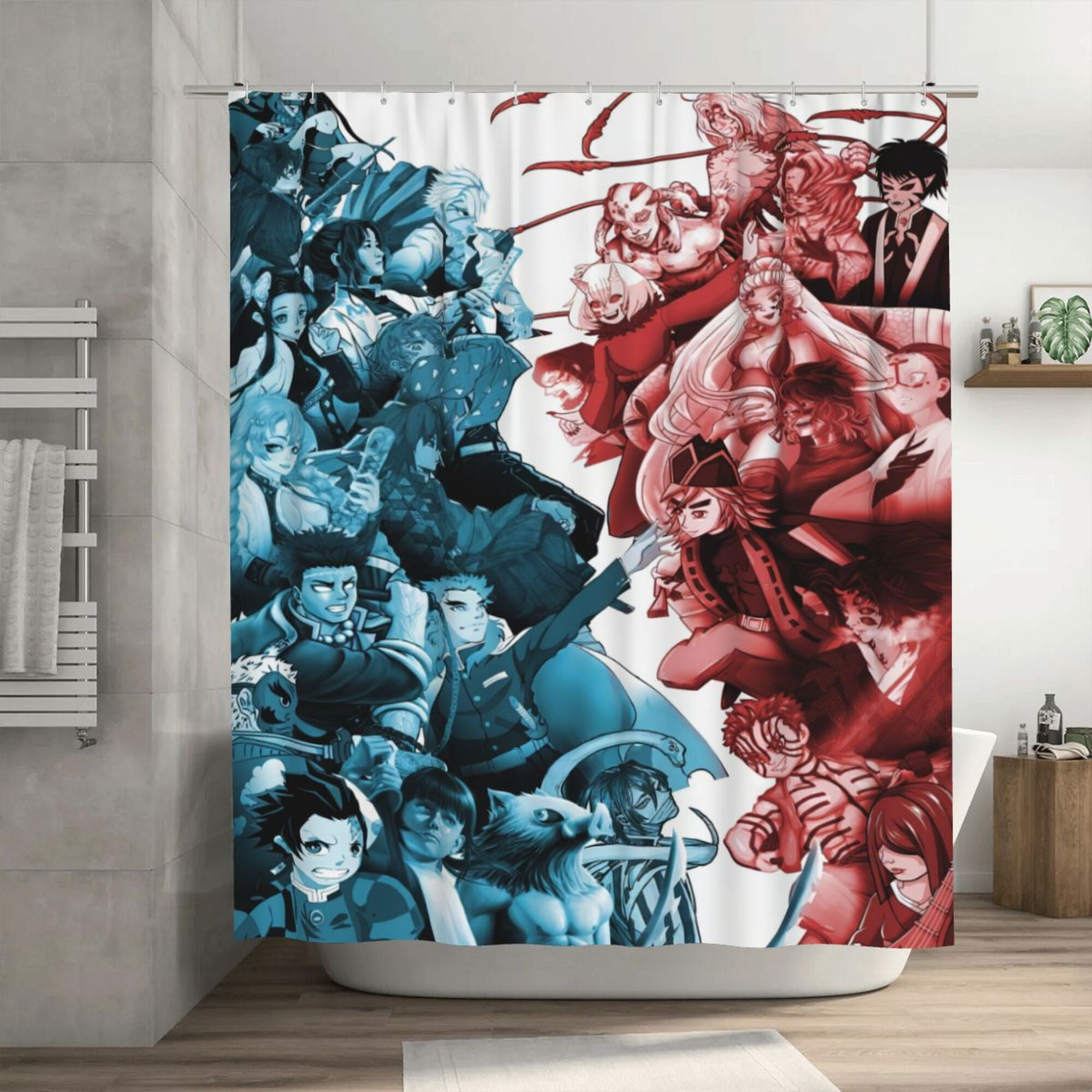 Demon Slayer Shower Curtain, 72 x 72 inch Waterproof Fabric Shower ...