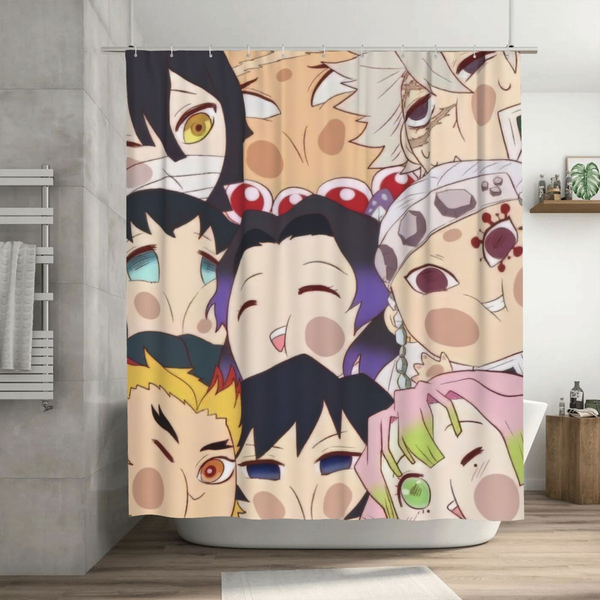 Demon Slayer Shower Curtain, 72 x 72 inch Waterproof Fabric Shower ...