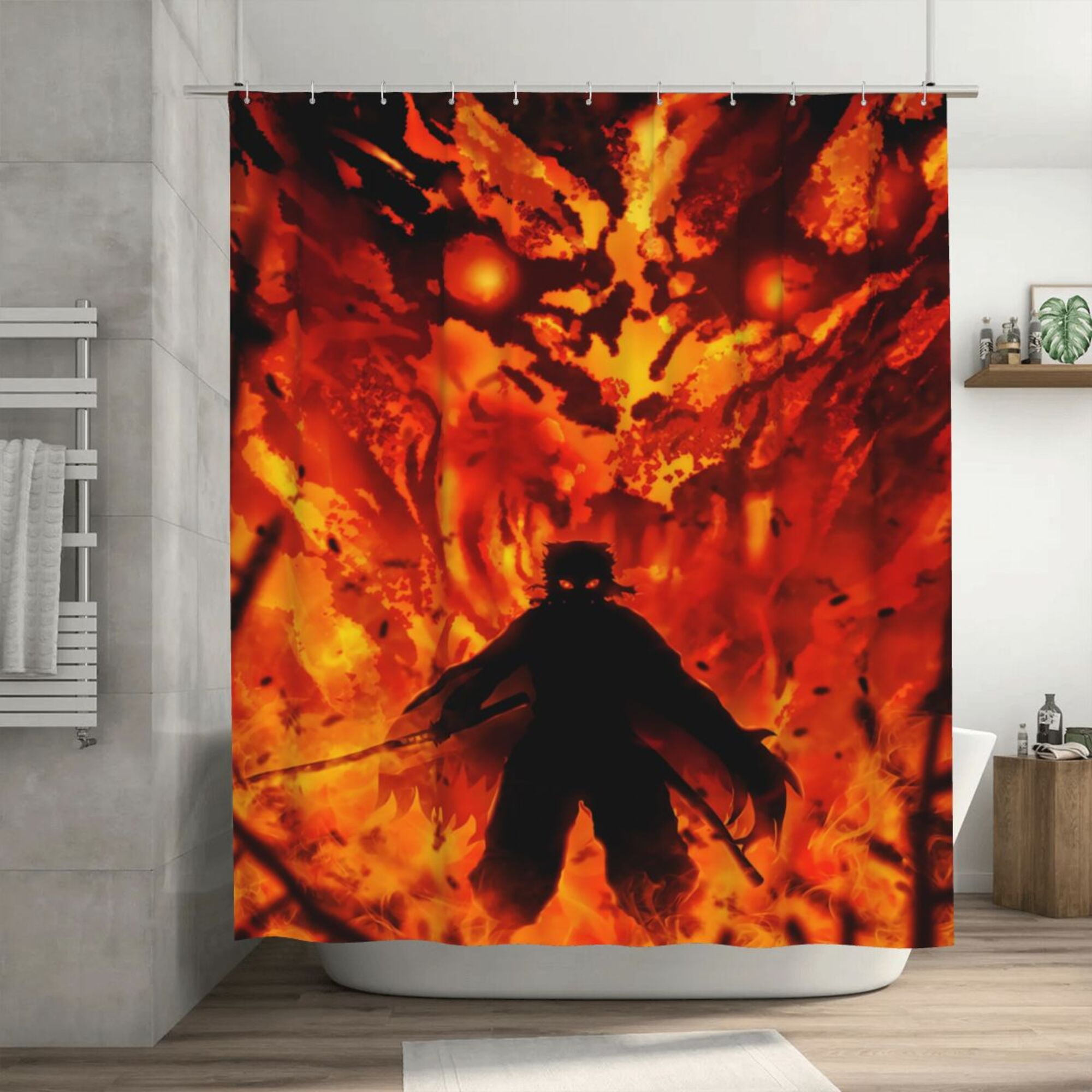 Demon Slayer Shower Curtain, 72 x 72 inch Waterproof Fabric Shower ...