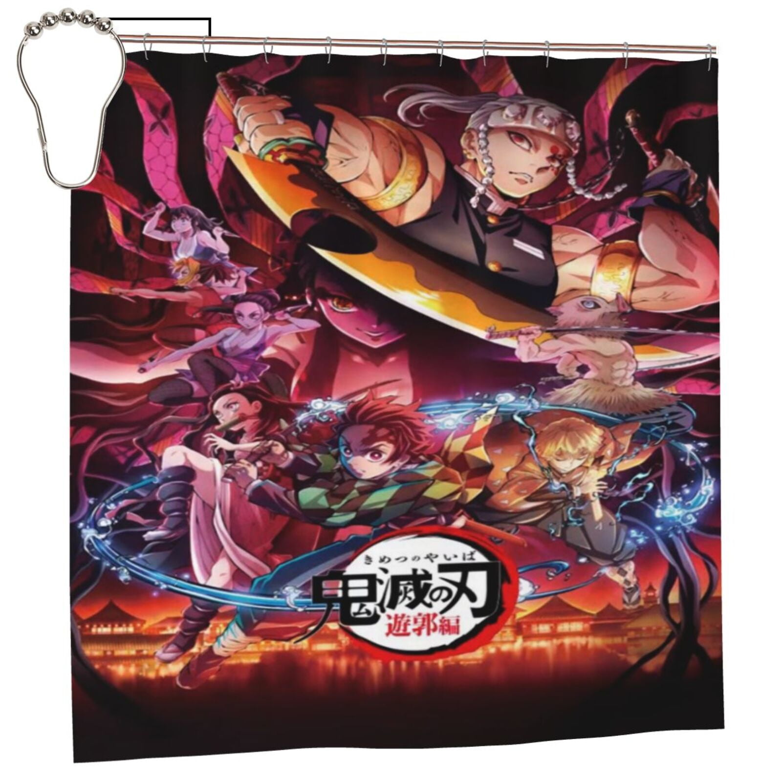 Demon Slayer Shower Curtain Waterproof Cartoon Anime Shower Curtains ...