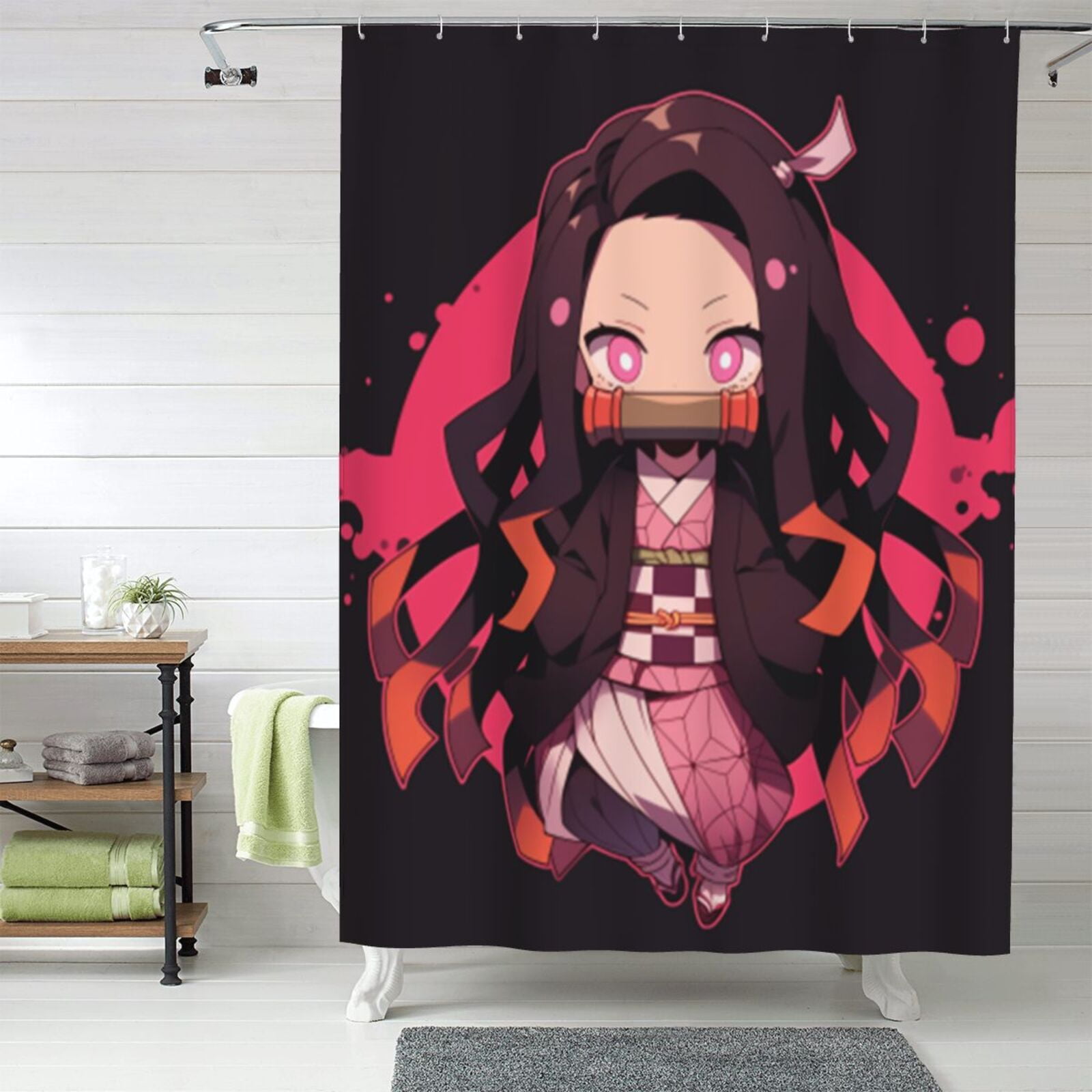 Demon Slayer Shower Curtain Waterproof Fabric Cloth Shower Curtains ...