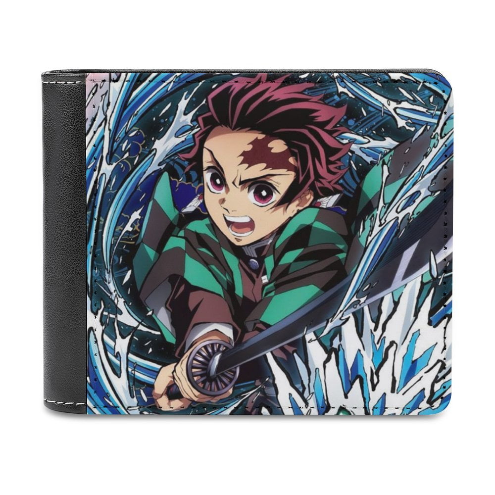 Demon Slayer Slim Bifold Wallet Purse Leather Wallets for Men Women ...