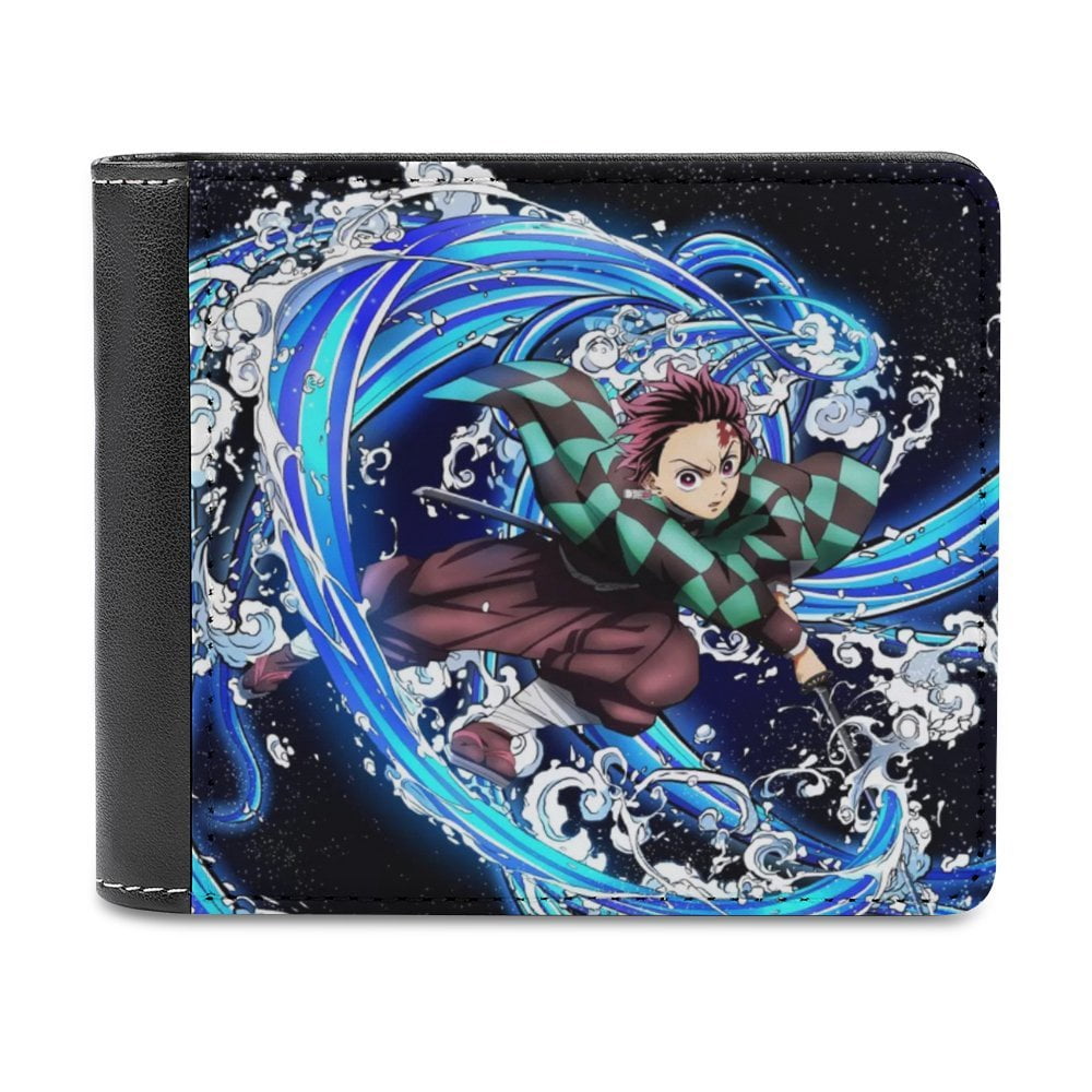 Demon Slayer Slim Bifold Wallet Purse Leather Wallets for Men Women ...