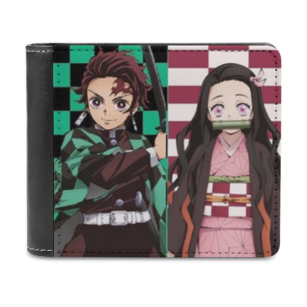 Demon Slayer Slim Bifold Wallet Purse Leather Wallets for Men Women ...