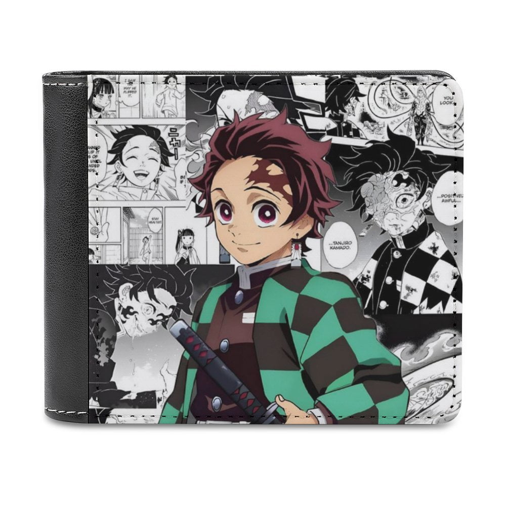 Demon Slayer Slim Bifold Wallet Purse Leather Wallets for Men Women ...