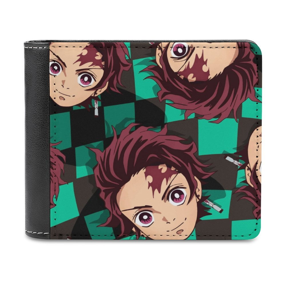 Demon Slayer Slim Bifold Wallet Purse Leather Wallets for Men Women ...