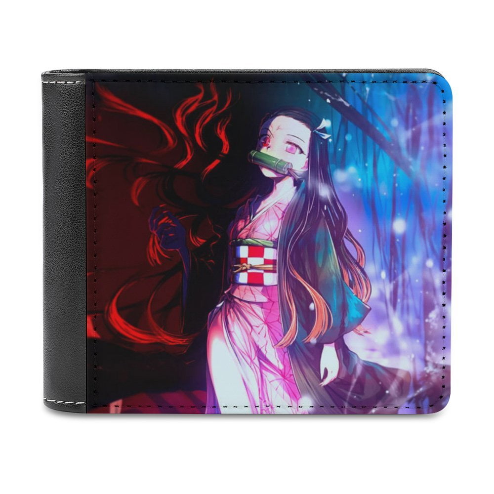 Demon Slayer Slim Bifold Wallet Purse Leather Wallets for Men Women ...