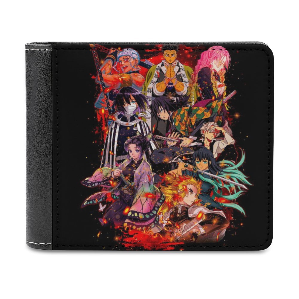 Demon Slayer Slim Bifold Wallet Purse Leather Wallets for Men Women ...