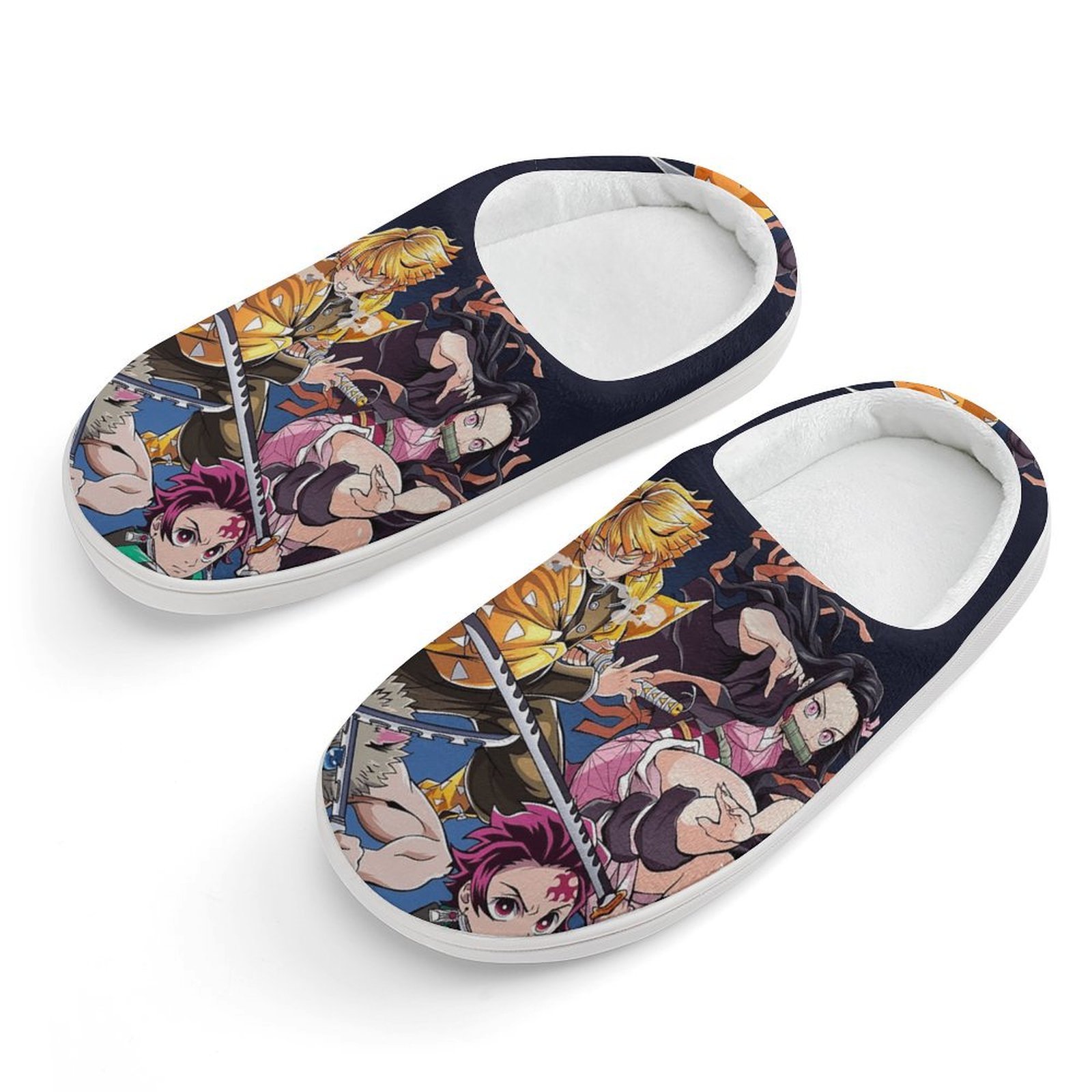 Demon Slayer Slippers for Kids, Cute Soft Plush Anti-slip Fluffy Fuzzy ...