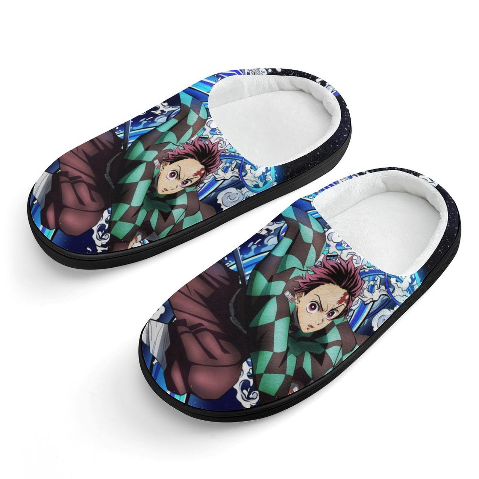 Demon Slayer Slippers for Kids, Cute Soft Plush Anti-slip Fluffy Fuzzy ...