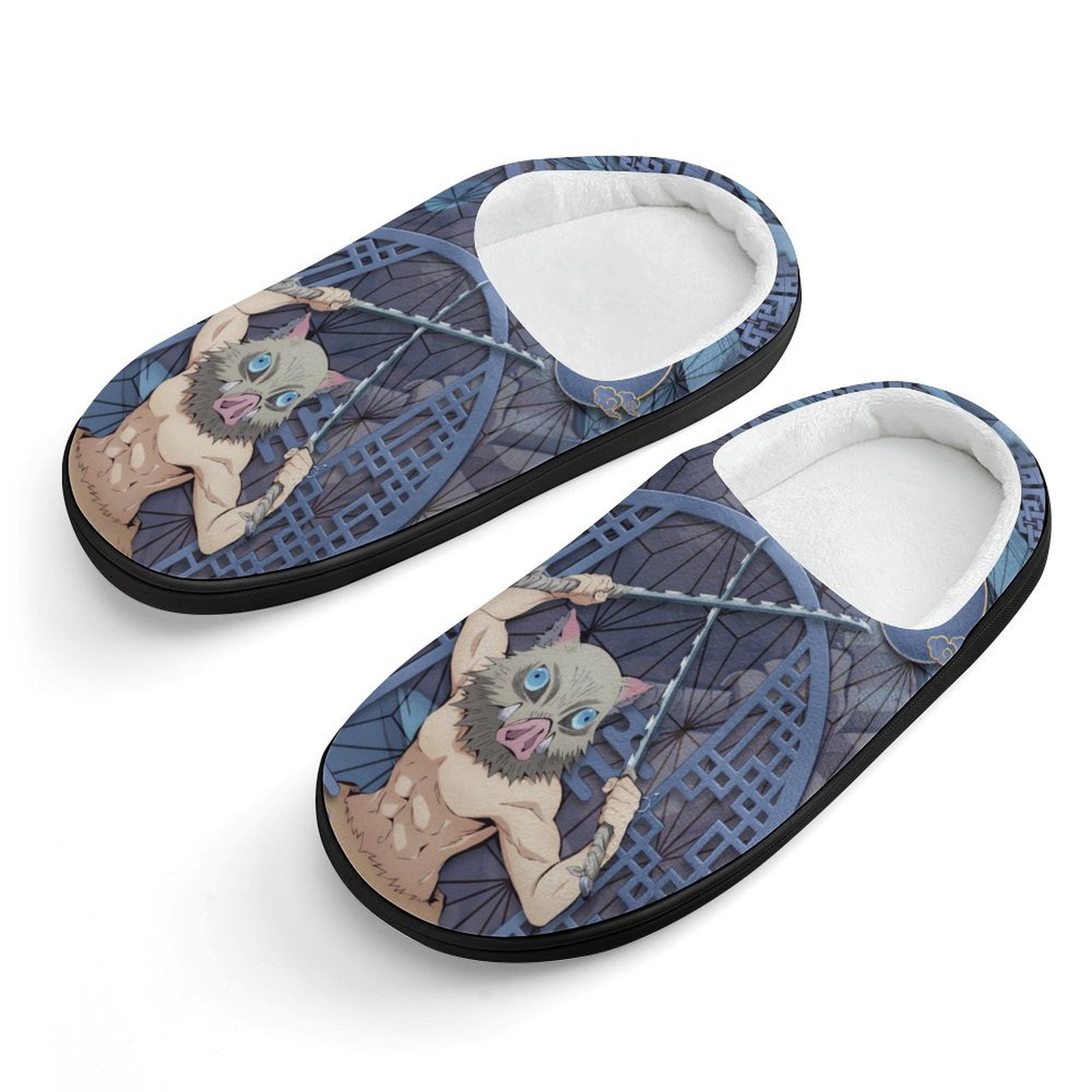 Demon Slayer Slippers for Kids, Cute Soft Plush Anti-slip Fluffy Fuzzy ...