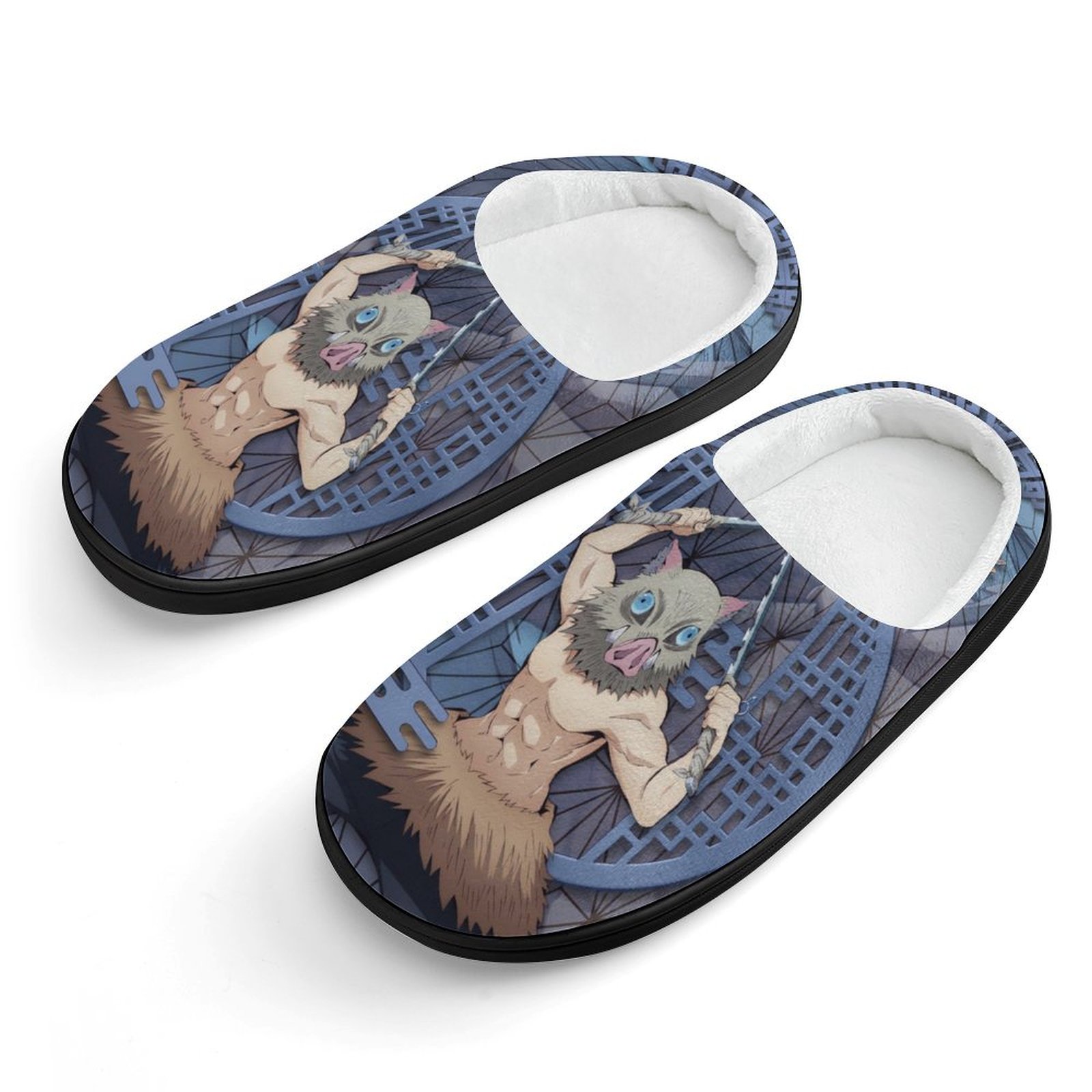 Demon Slayer Slippers for Kids, Cute Soft Plush Anti-slip Fluffy Fuzzy ...