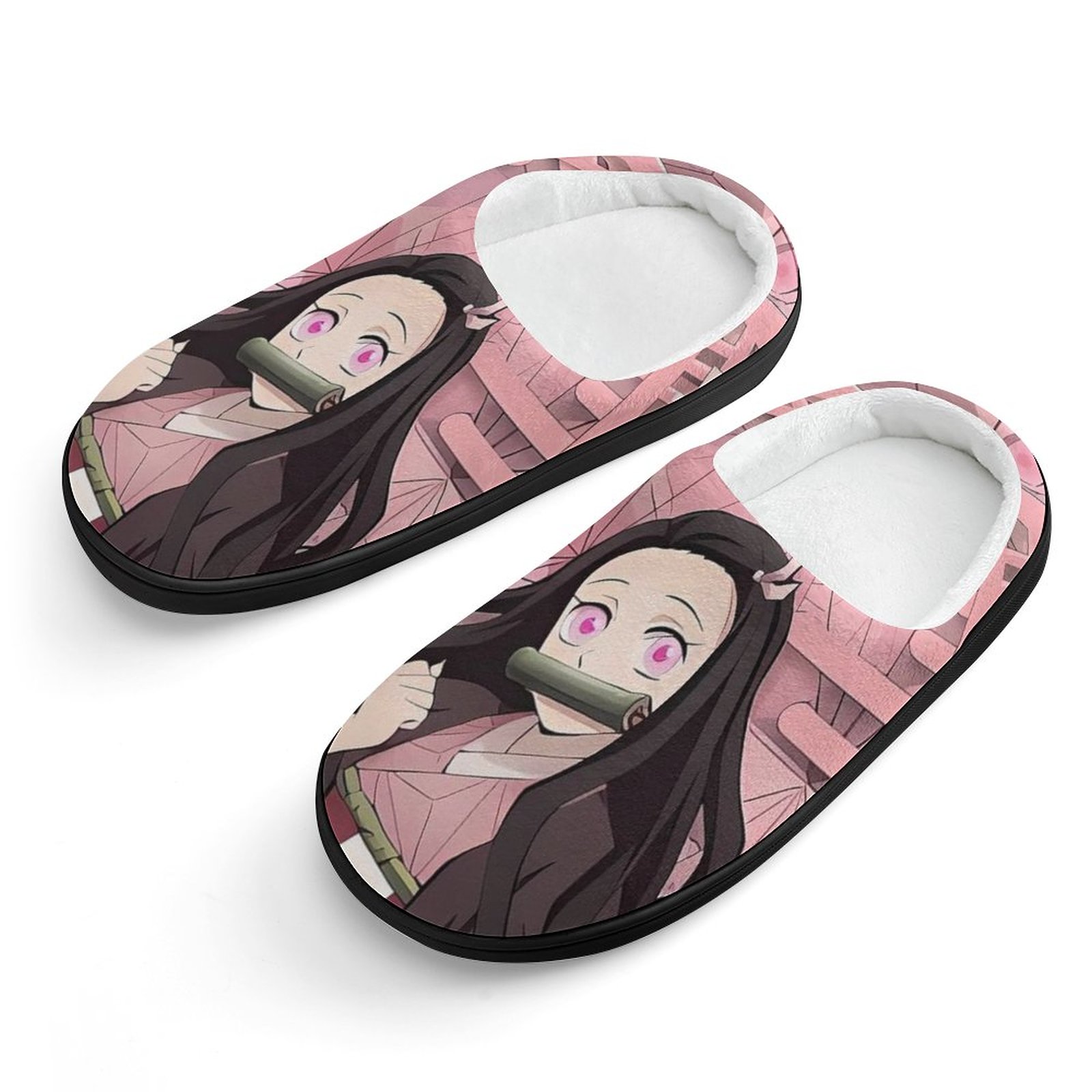 Demon Slayer Slippers for Kids, Cute Soft Plush Anti-slip Fluffy Fuzzy ...