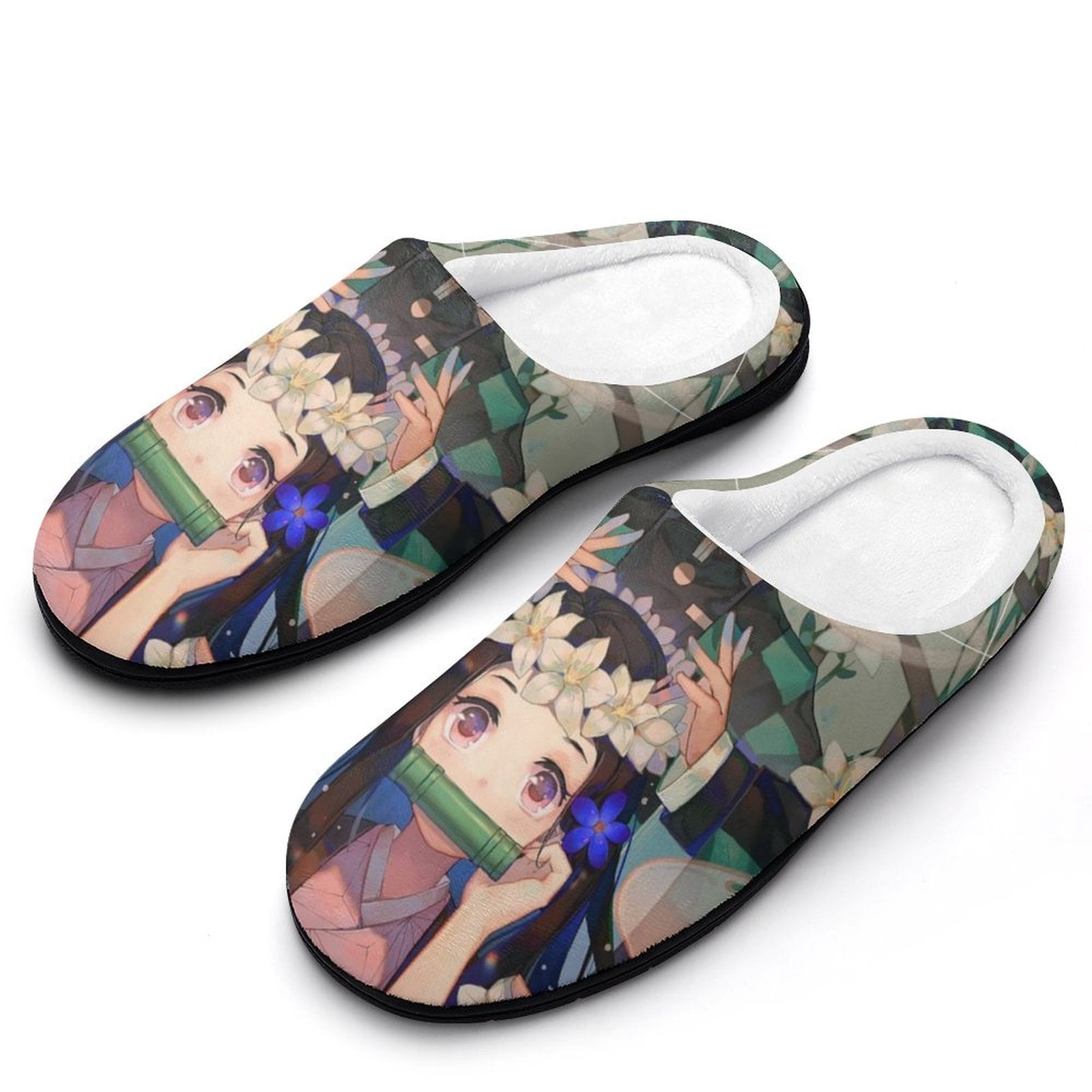 Demon Slayer Slippers for Mens, Soft Plush Anti-slip Fluffy Fuzzy House ...